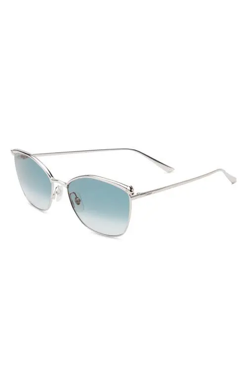 Cartier 59mm Gradient Cat-eye Sunglasses - Silver