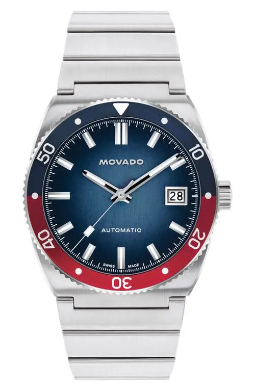 Movado Ondoplan Automatic Bracelet Watch - Blue