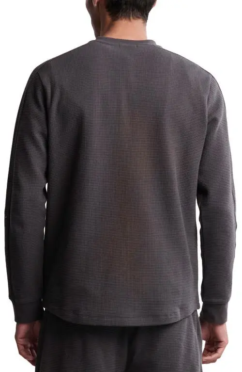 Barefoot Dreams Waffle Knit Henley - Carbon