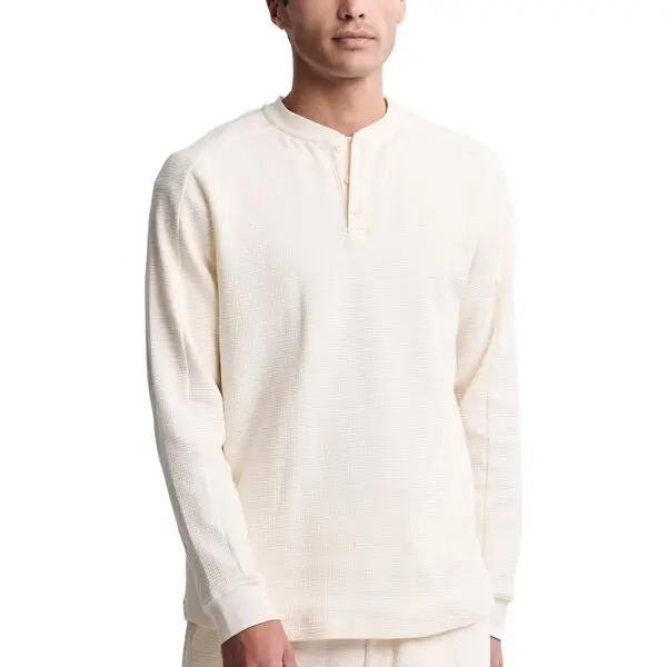 Barefoot Dreams Waffle Knit Henley - Cream