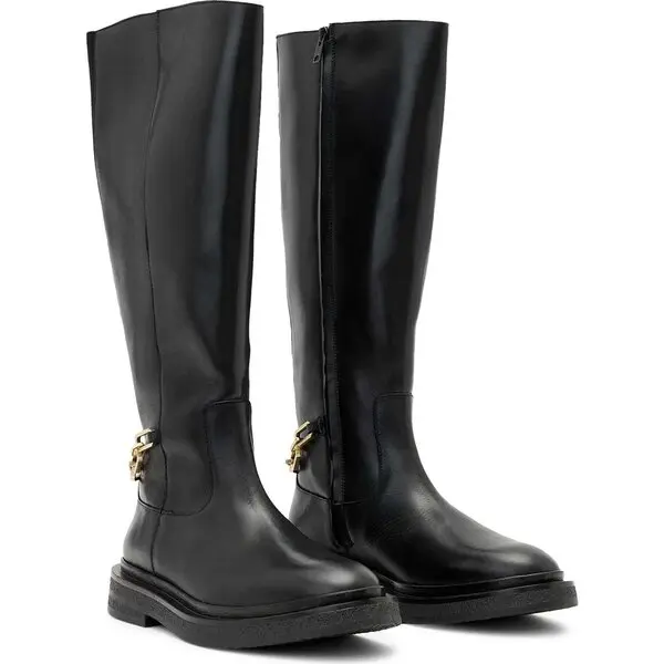 ALLSAINTS Escher Rider Knee High Boot - Black
