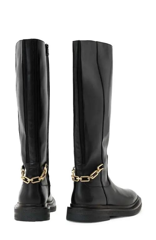 ALLSAINTS Escher Rider Knee High Boot - Black