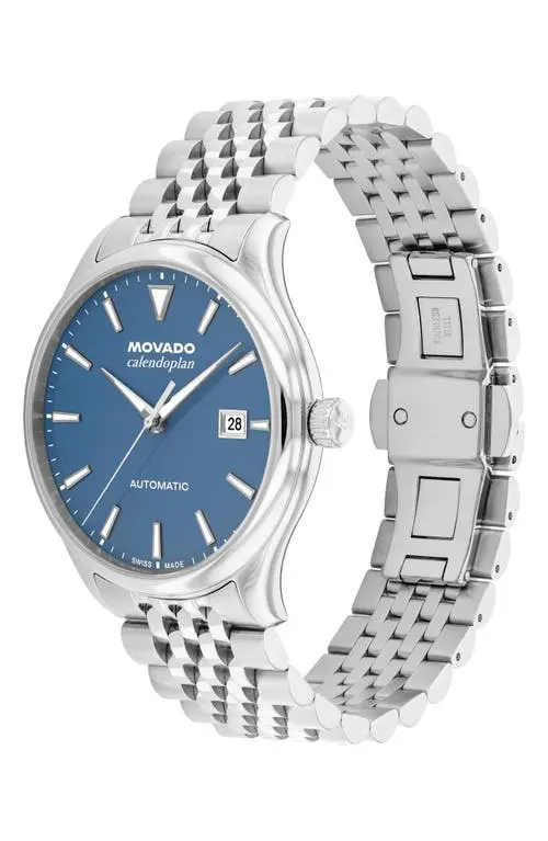 Movado Calendoplan Automatic Bracelet Watch - Blue