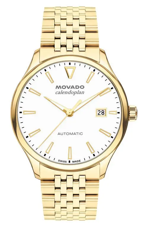 Movado Calendoplan Automatic Bracelet Watch - White