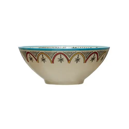 STORIED HOME Hand Painted Stoneware Bowl