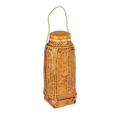 STORIED HOME Artisanal Rattan Lidded Container