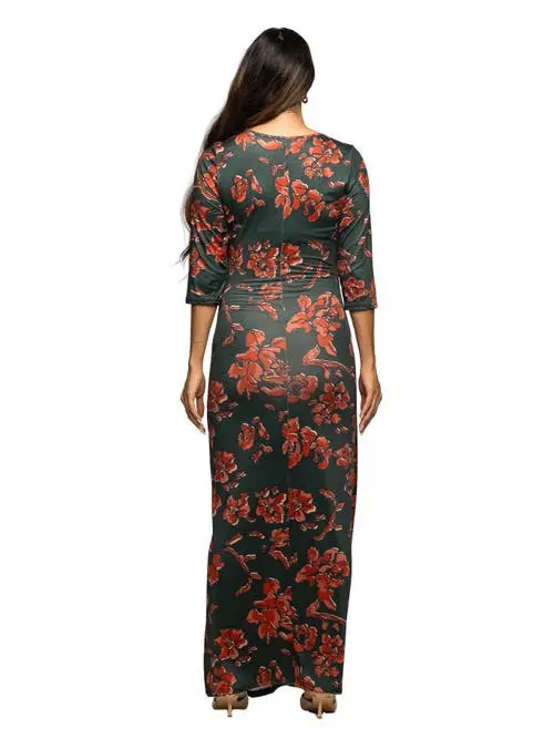 fitted lace wedding dress Aretha Three Quarter Sleeve Maxi Dress main image 1
