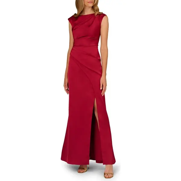 Aidan Mattox Sleeveless Satin Gown