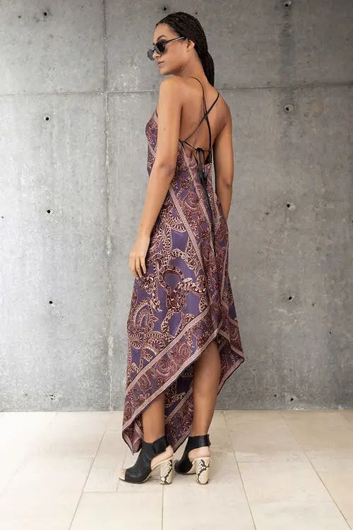 MONZLAPUR Silk Snake Print Maxi Dress