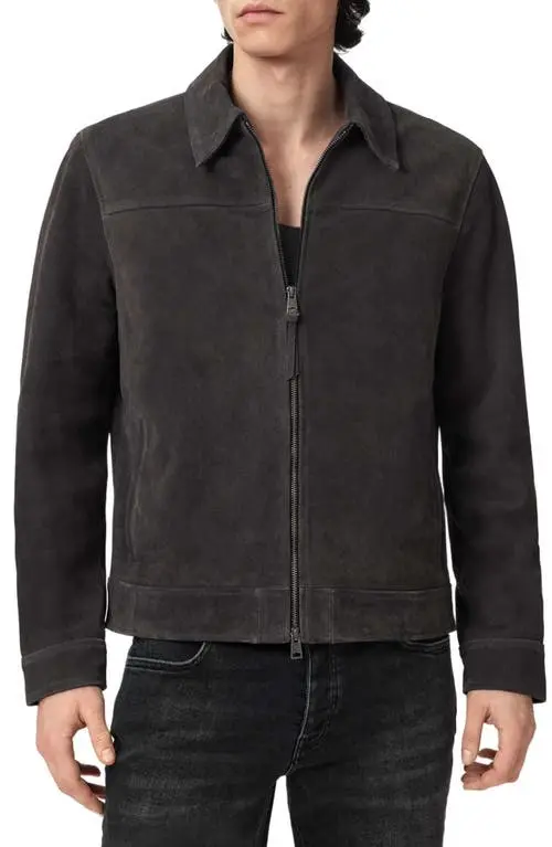 ALLSAINTS Rhone Suede Jacket - Anthracite Grey