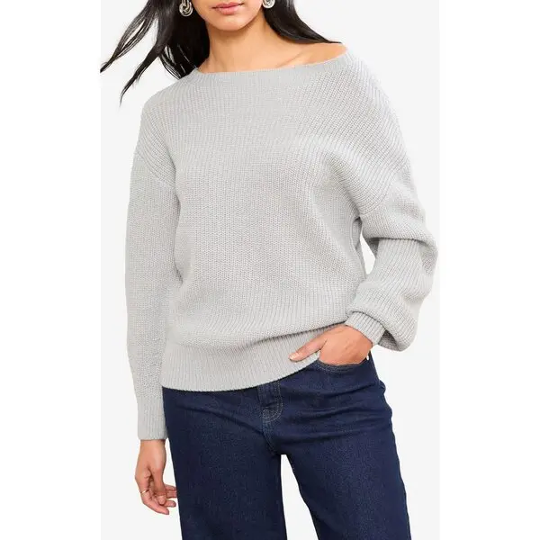 FRIENDS LIKE THESE Off-the-shoulder Slouchy Sweater - Grey