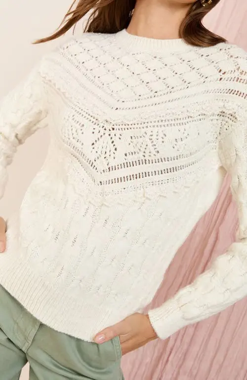 FRIENDS LIKE THESE Pointelle Stitch Sweater