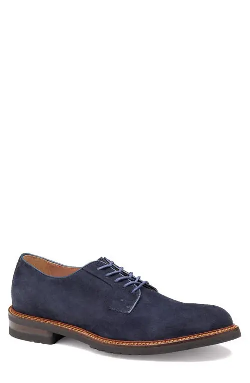 Johnston & Murphy Hartford Plain Toe Derby - Navy Italian Suede