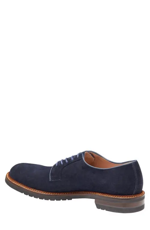 Johnston & Murphy Hartford Plain Toe Derby - Navy Italian Suede