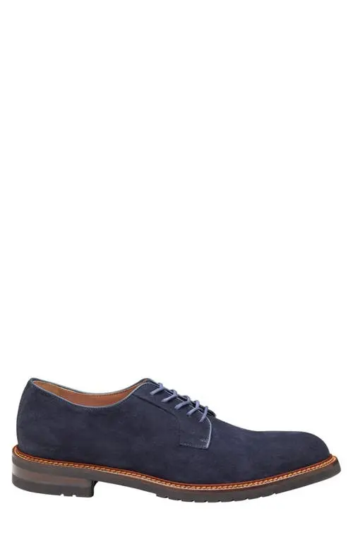 Johnston & Murphy Hartford Plain Toe Derby - Navy Italian Suede