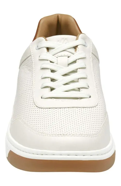 Johnston & Murphy Dawson Perforated Leather Sneakers - White Full Grain