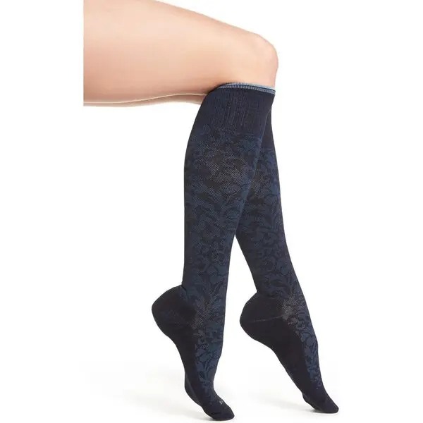 SOCKWELL Damask Compression Socks - Navy