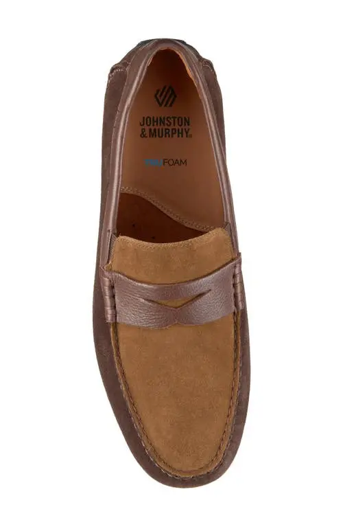 Johnston & Murphy Cort 2.0 Penny Loafer - Brown Multi Suede/full Grain
