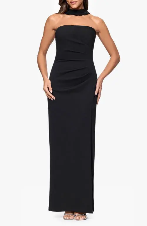 XSCAPE EVENINGS Drape Scuba Cocktail Dress