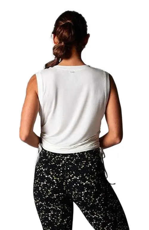 TAVI Crop Side Tie Tank - Coconut