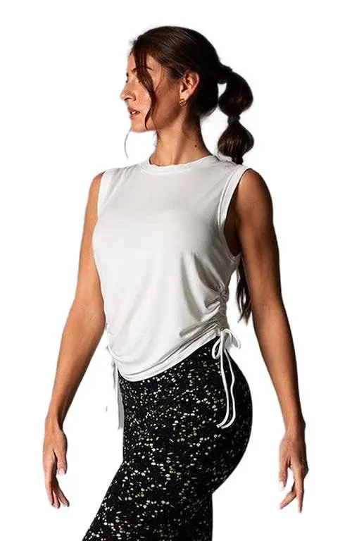 TAVI Crop Side Tie Tank - Coconut