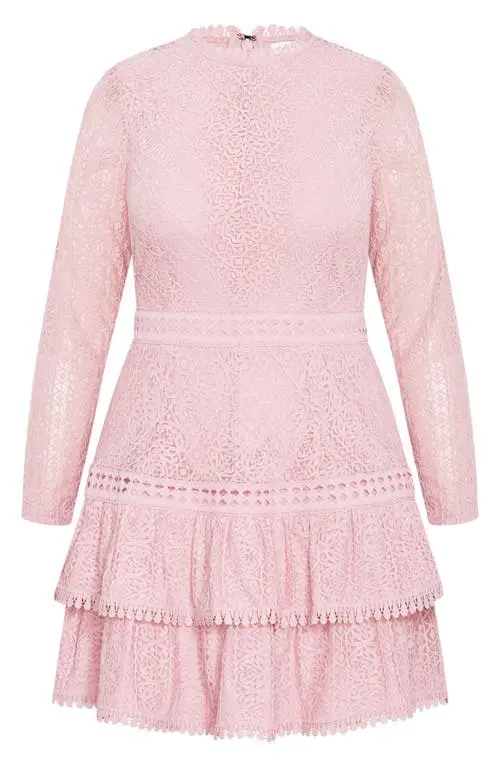 City Chic Gabriella Long Sleeve Lace Minidress