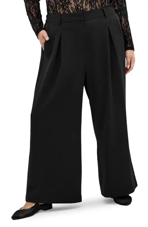 City Chic Jordan Pleat Wide Leg Pants