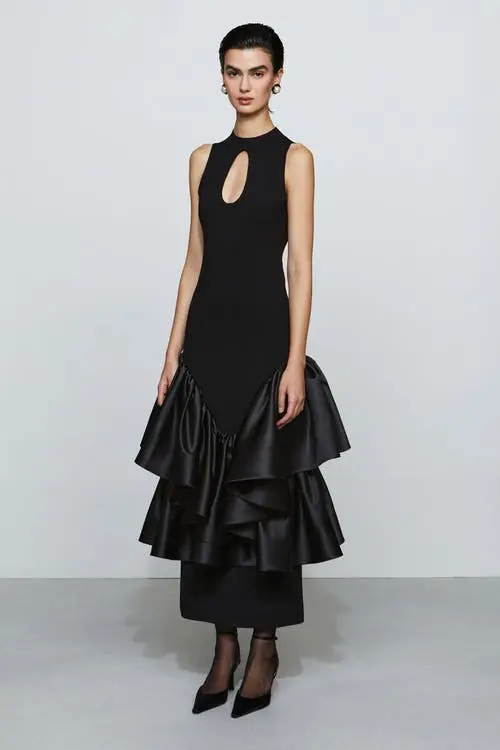 ET OCHS Antoinette Knit Combo Dress - Black