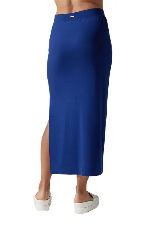 TAVI Brushed Tec Knit Midi Skirt - Deep Navy