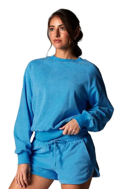 TAVI Ease Crew Terry Sweatshirt - Ocean
