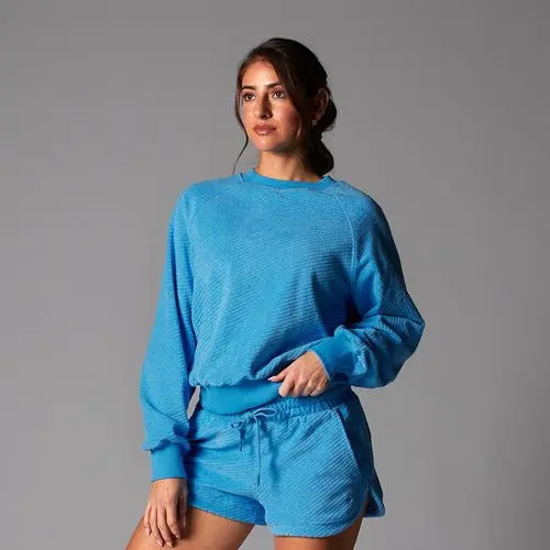 TAVI Ease Crew Terry Sweatshirt - Ocean