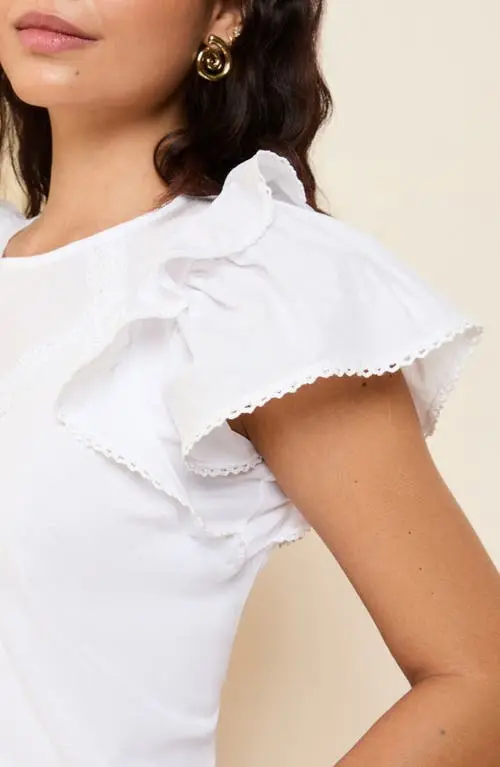 FRIENDS LIKE THESE Lace Trim Frill Sleeve Top