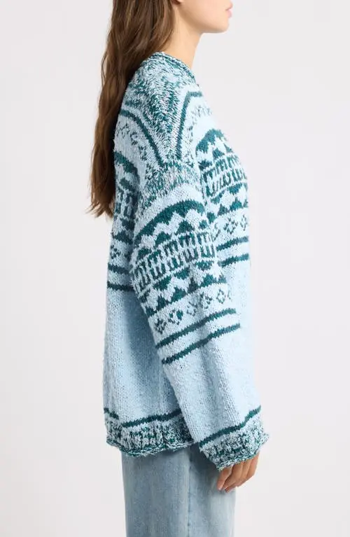 Free People Dani Oversized Cotton-blend Sweater - Dew Shine Combo
