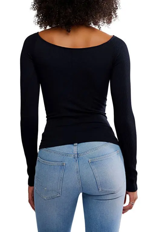 Free People Ribbed Long Sleeve Top