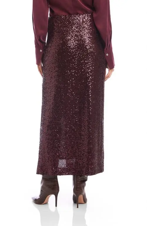 Fifteen Twenty Sequin High-waisted Midi Skirt With Slit