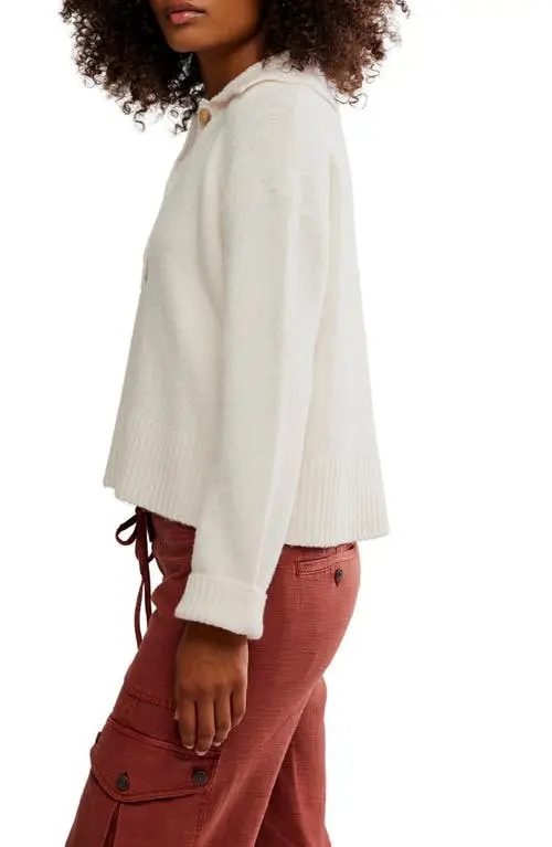 Free People Cotton Blend Polo Sweater