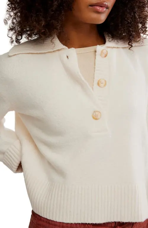 Free People Cotton Blend Polo Sweater