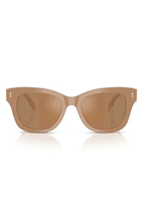 Tory Burch 51mm Square Sunglasses - Tan Crystal/brown Mirror