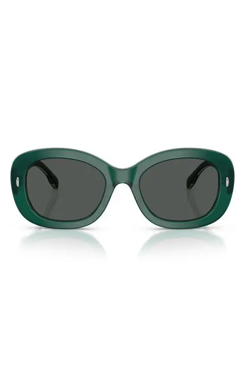 Tory Burch 52mm Oval Sunglasses - Dark Green/sage/dark Grey