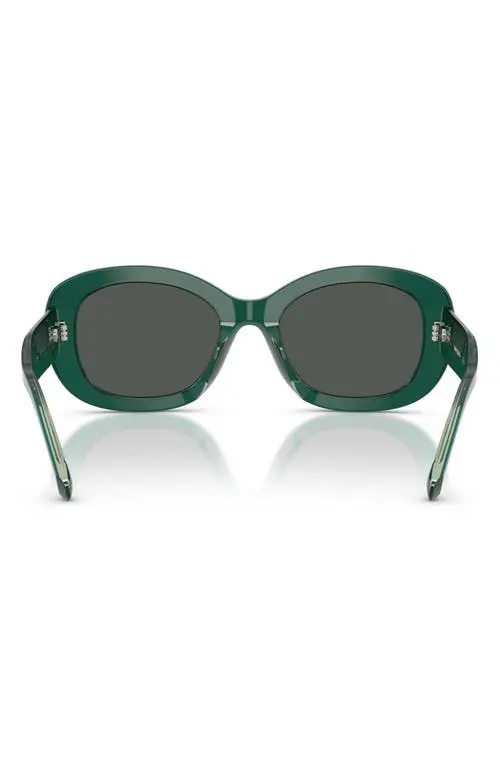 Tory Burch 52mm Oval Sunglasses - Dark Green/sage/dark Grey