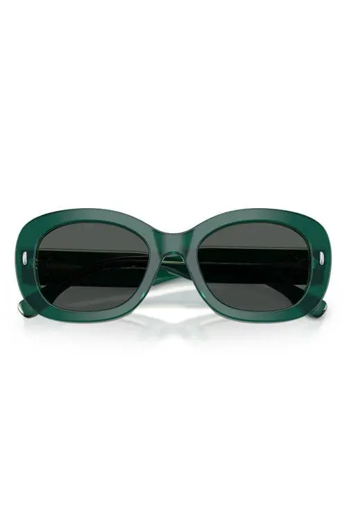 Tory Burch 52mm Oval Sunglasses - Dark Green/sage/dark Grey