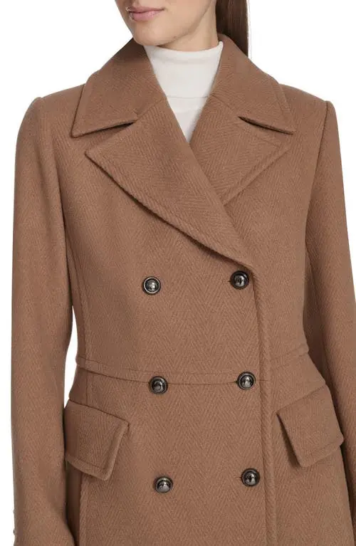 KENNETH COLE Wool-blend Double-breasted Coat - Camel
