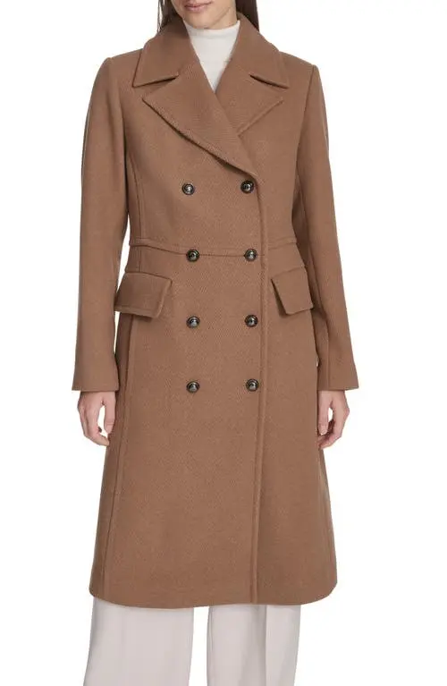 KENNETH COLE Wool-blend Double-breasted Coat - Camel