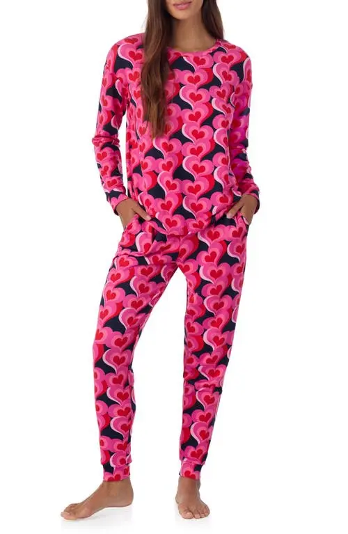 ROOM SERVICE Long Sleeve Print Pajamas - Blue/heart