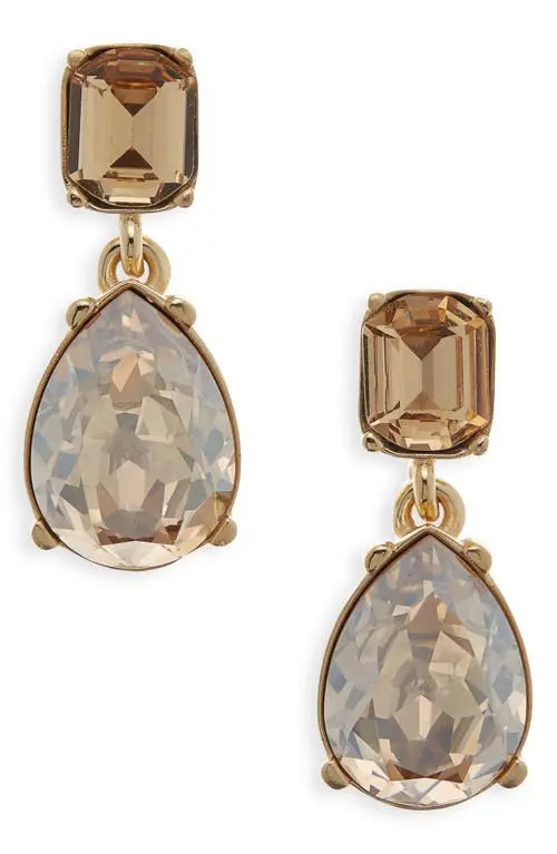 Oscar De La Renta Crystal Drop Earrings - Golden Shadow