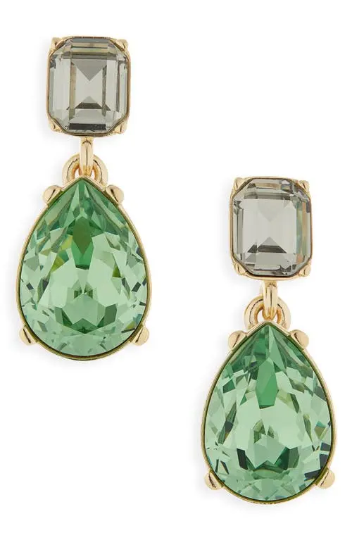 Oscar De La Renta Crystal Drop Earrings - Peridot