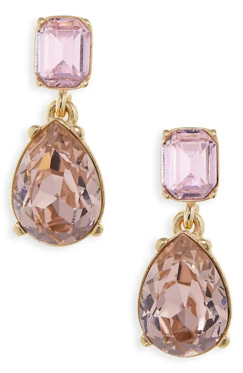 Oscar De La Renta Crystal Drop Earrings - Rose