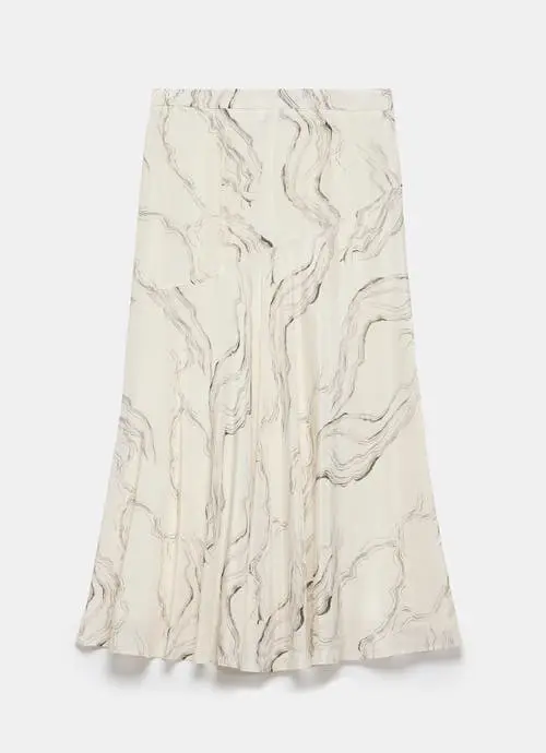 Mint Velvet Marble Print Midi Skirt