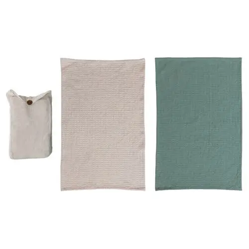 STORIED HOME Cotton Waffle Weave Tea Towels