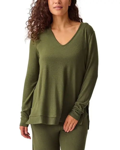 KINDRED BRAVELY Maternity & Nursing V-neck Top In Cozyknit Fabric - Deep Olive